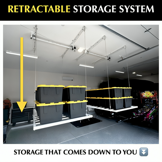 Retractable Ceiling Storage Rack - Ultra Heavy Duty – Connect Flooring